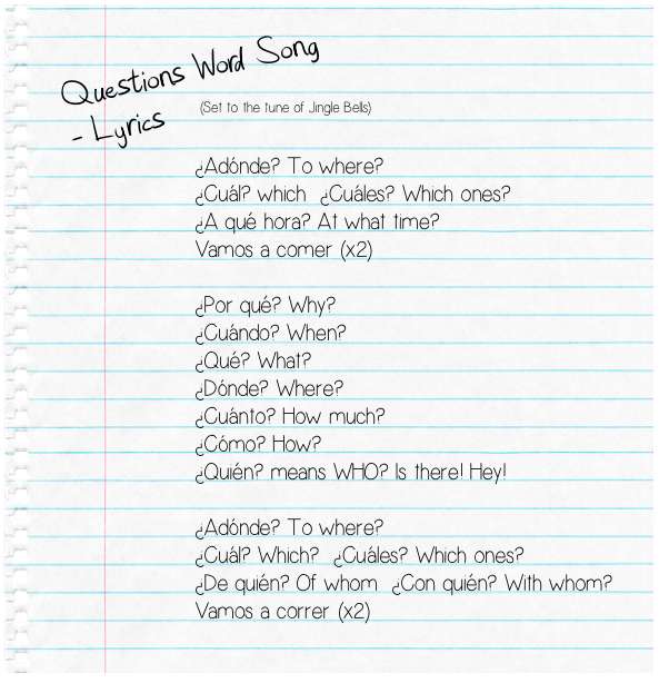 Palabras interrogativas - question words